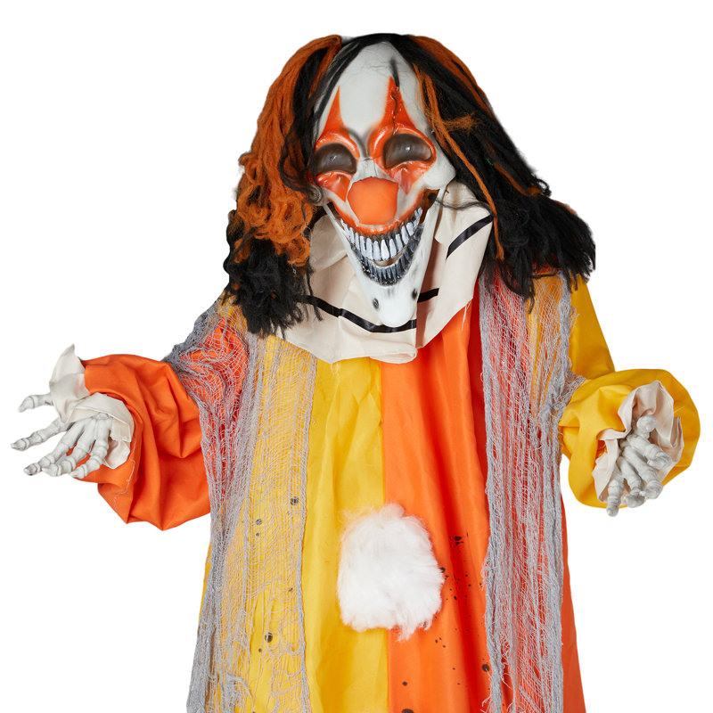 The Holiday Aisle® 8.2Ft Super Tall Talking Halloween Animatronic Clown Ghost Outdoor Standing ...